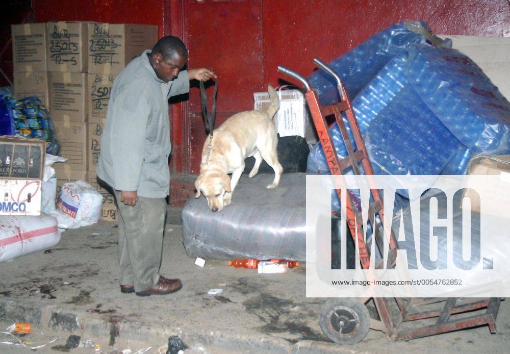 NAIROBI, Dec. 20, 2010 A police officer leads a sniffer dog to search ...