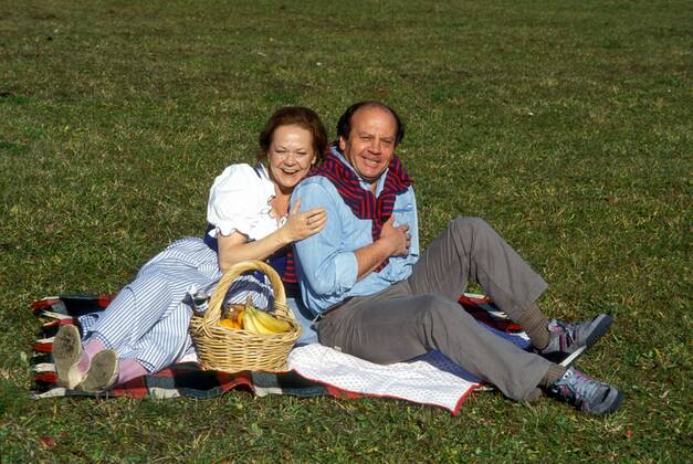 Enzi Fuchs mit ihrem Mann Constantin Thrapsimis