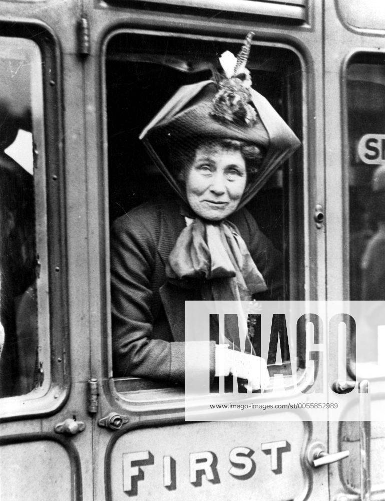 Mrs Emmeline Pankhurst, born Goulden, . English suffragette and founder ...