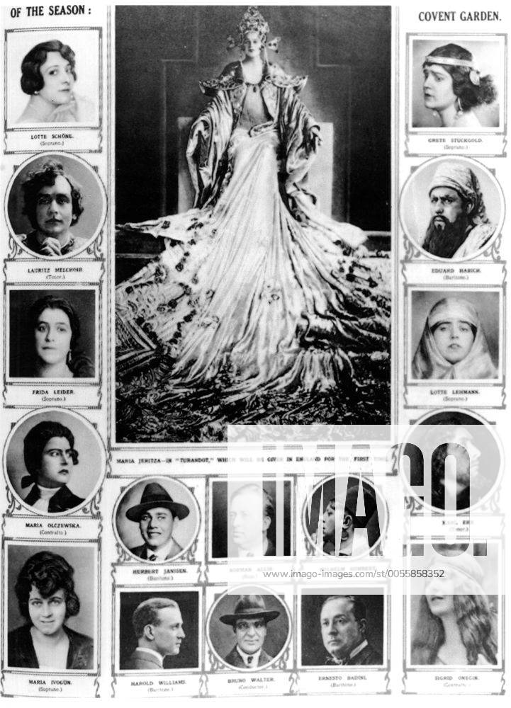 Cast of the Opera Season at Covent Garden - Lotte Schone soprano ...