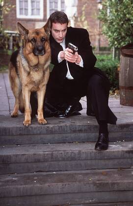 Kommissar Rex, SAT.1 Gedeon Burkhard mit Hund Rex 11 97 her TV Serie ...