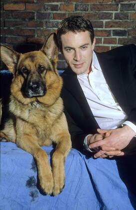 Kommissar Rex, SAT.1 Gedeon Burkhard mit Hund Rex 11 97 her TV Serie ...