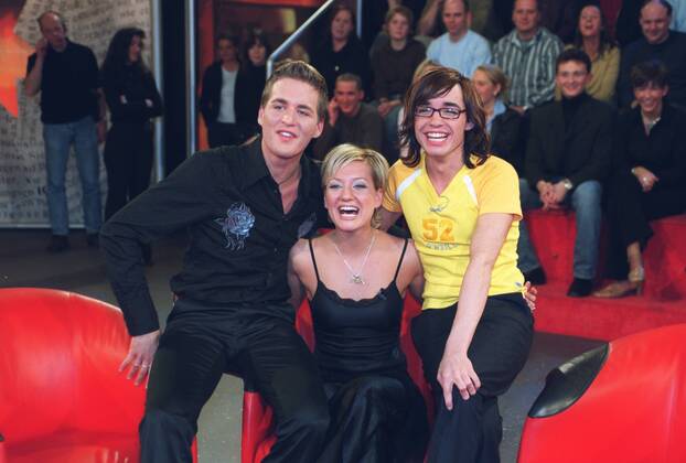 Superstar -Kandidaten Alexander, Juliette und Daniel (v.l.) in stern tv ...
