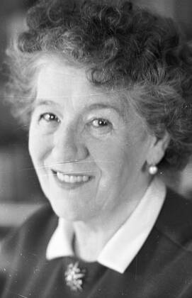 Portrait of Enid Blyton the famous writer of childrens stories at her ...