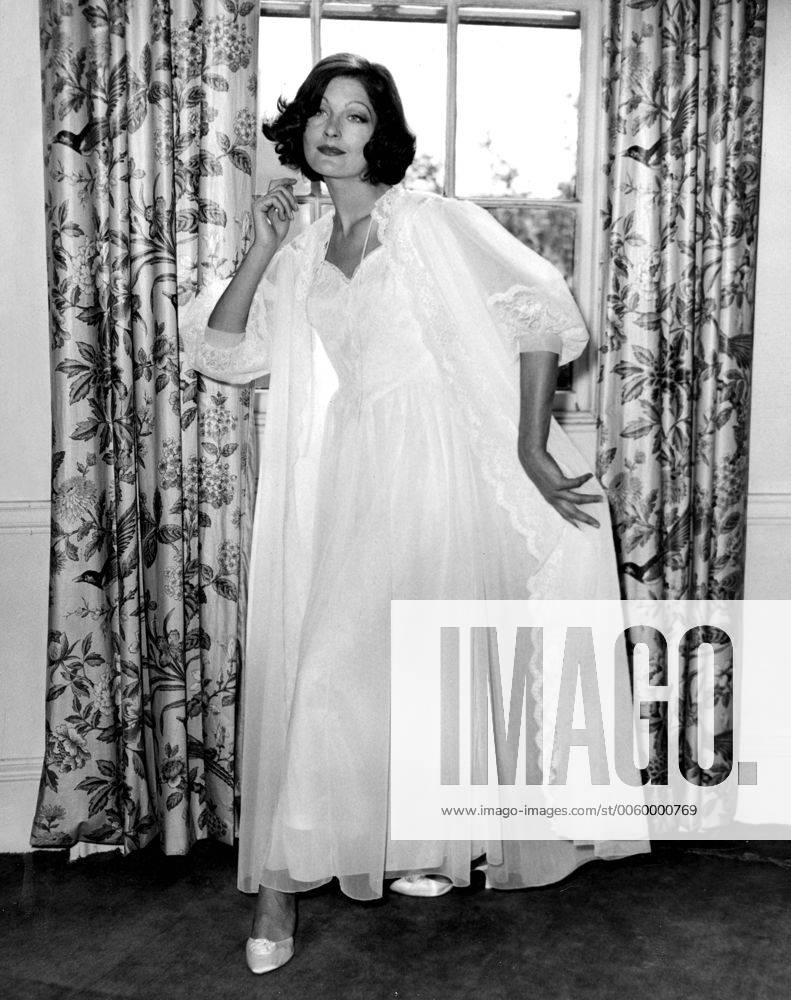 Model Bronwen Pugh is seen wearing a Petronella night gown with neglgee ...