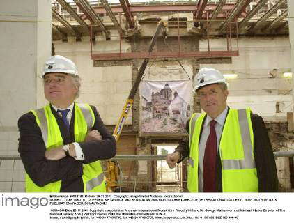 MONET. L TO R TIMOTHY CLIFFORD, SIR GEORGE MATHEWSON AND MICHAEL CLARKE