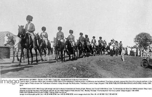 Twenty eight Turkeman riders are travelling 4, 000 miles from Ashabad ...