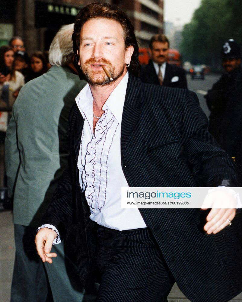 25th May 1994: Irish rock band, U2. Lead singer, Bono at the Grosvenor House Hotel, London for the