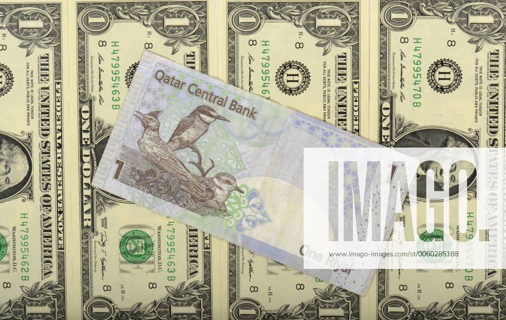 Symbolbild Wechselkurs, Banknote, Geldschein, Währung, katarische Ryal ...