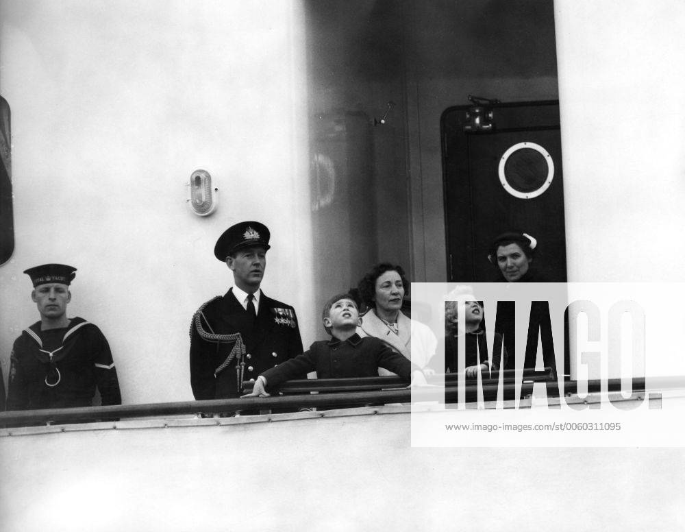 Portsmouth, England ; The eyes of Prince Charles and Princess Anne gaze ...
