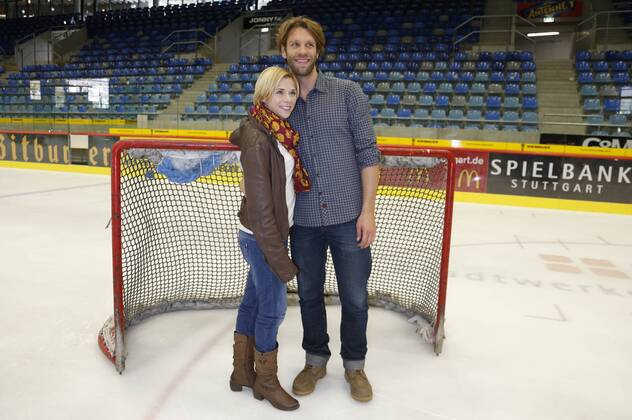 Tanja Szewczenko, ehemalige Eiskunstläuferin Fototermin bei den Dreharbeiten zu der ZDF-Serie SOKO