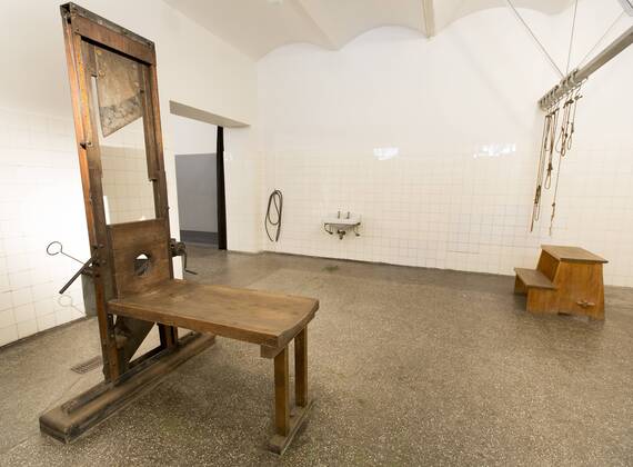 Execution room called Axe Room with at least 70 years old guillotine in ...