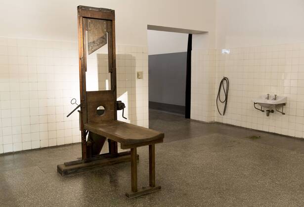 Execution room called Axe Room with at least 70 years old guillotine in ...