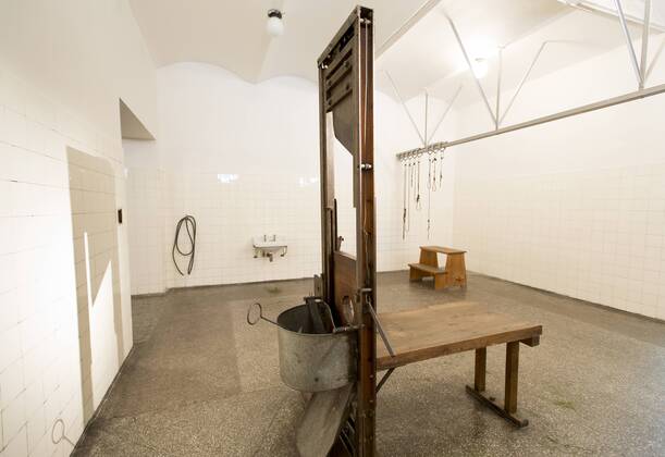 Execution room called Axe Room with at least 70 years old guillotine in ...