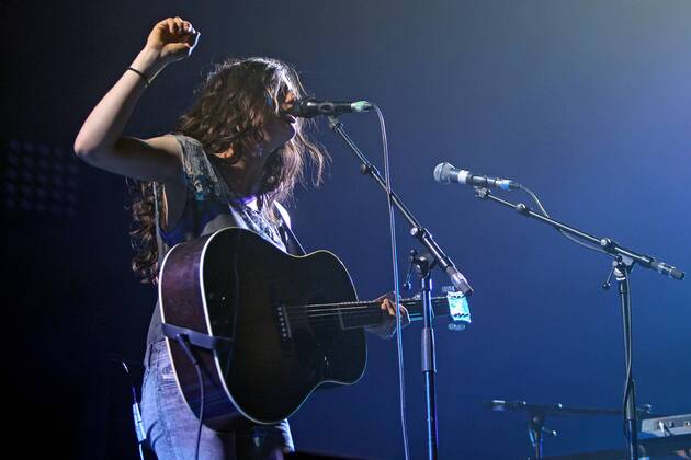 Sängerin Anna F. Sängerin Anna F. während eines Konzertes am 11.03.2014 ...