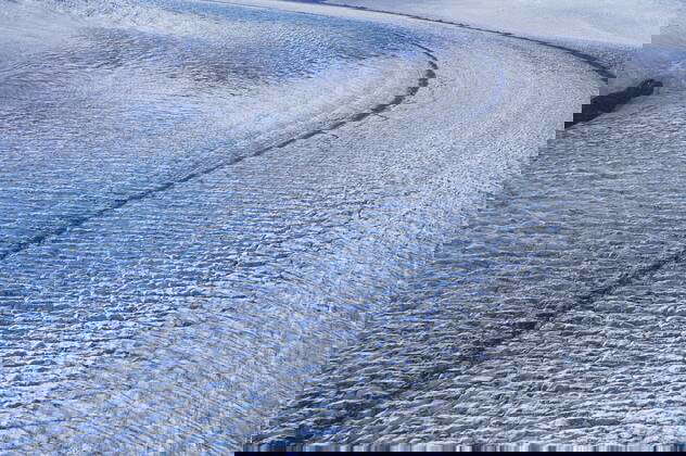 Aerial view of Llewellyn Glacier, Atlin Provincial Park, British ...