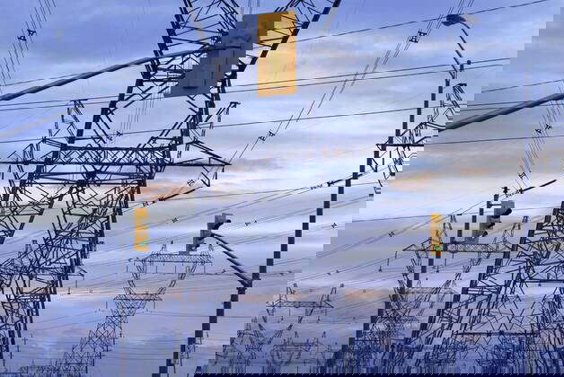 Pylon lines in Ontario, Canada