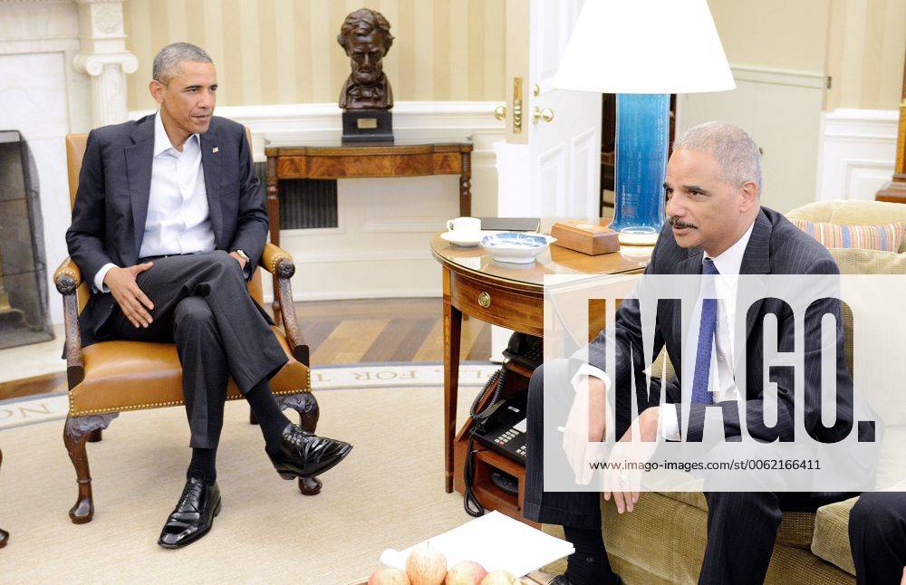 U.S. President Barack Obama meets with Attorney General Holder to ...