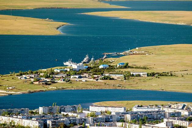 Lake Donuzlav was the deepest lake of Crimea but become a bay since ...