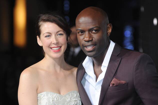 English actor David Gyasi and wife Emma attending the European Premiere ...