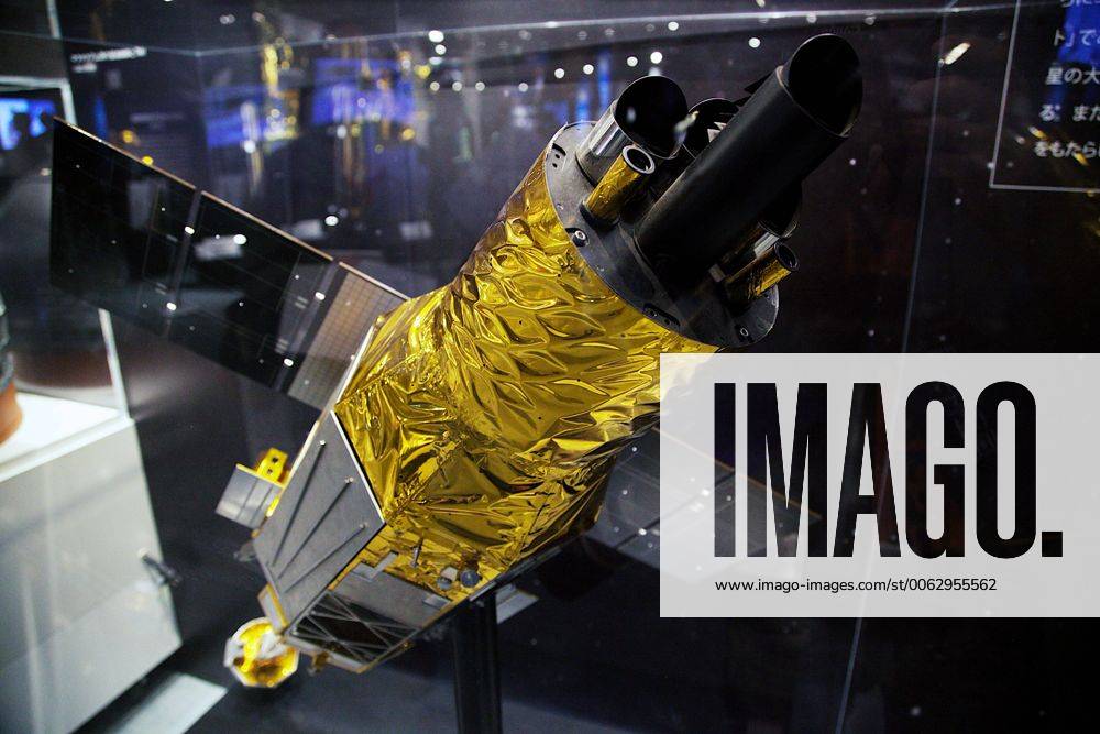 A scale model of the X-ray astronomy satellite Astro-H at the Hikari ...