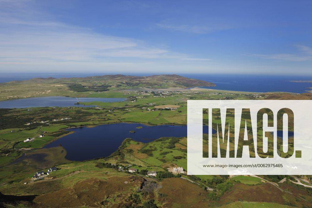 Aerial view of the reservoir south of Rathmelton, County Donegal ...