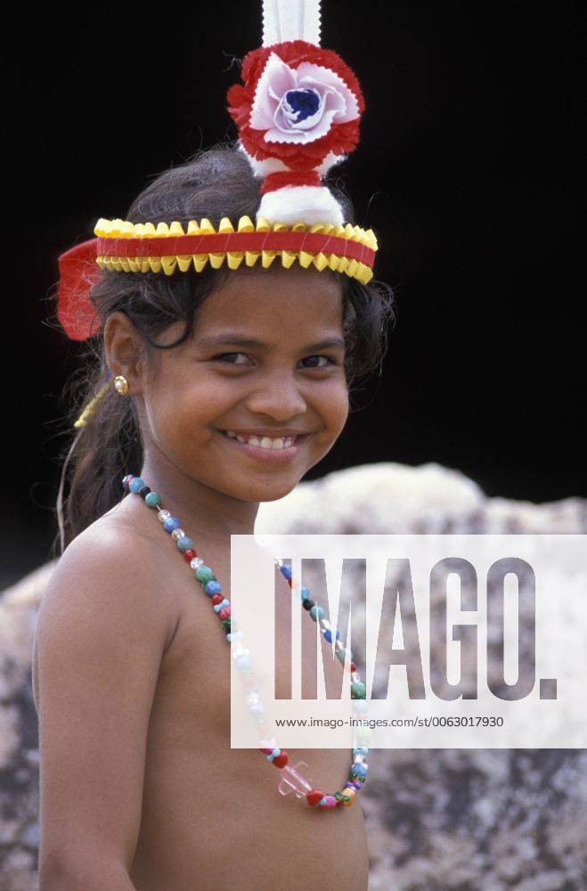 A young Yapese girl in traditional dress, Yap, Micronesia. ^^^The ...