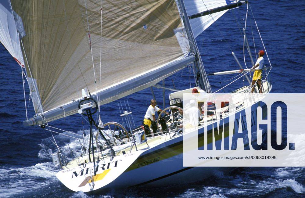 Swiss boat, Merit an 80-foot Bruce Farr designed sloop, during the ...