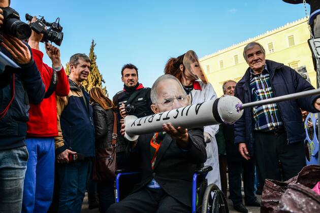Anti-Merkel, anti-Schaeuble and anti-ECB happening outside the ...