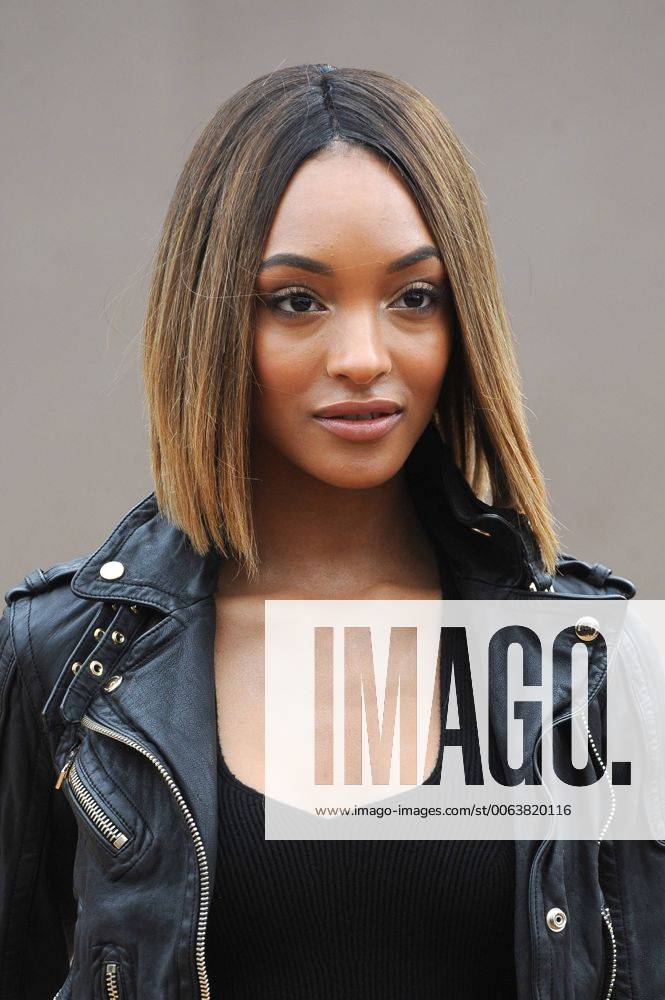 British model Jourdan Dunn attends the Burberry Prorsum A W15 catwalk ...