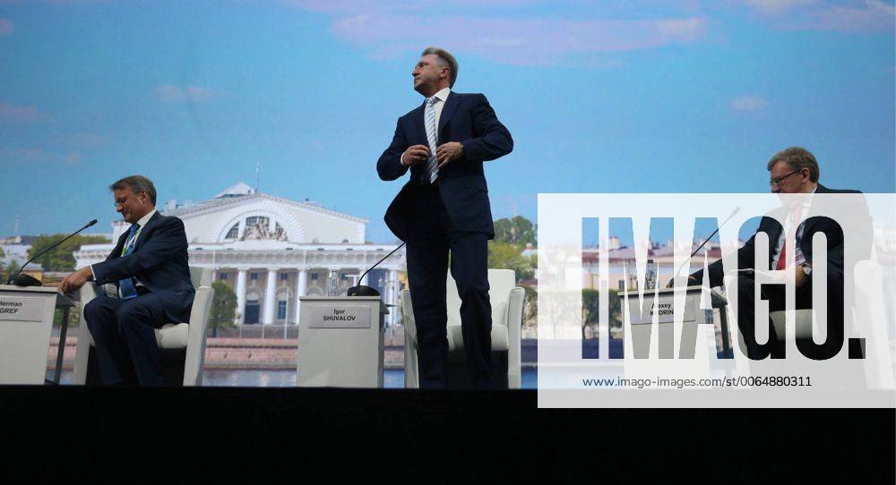 ST. PETERSBURG, RUSSIA. Sberbank Russia CEO and Chairman of the Board ...