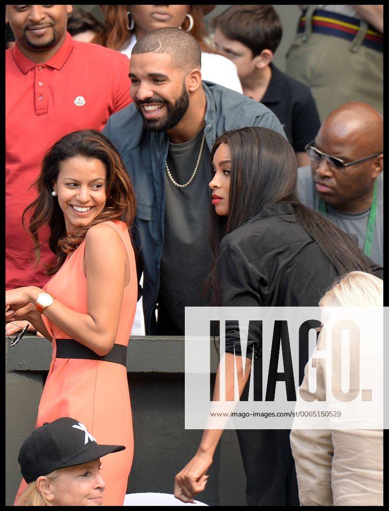 . 09 07 2015. London, United Kingdom. Ciara and Drake in the Players box watching The Ladies semi
