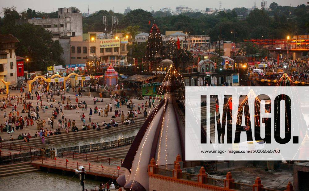 NASHIK, INDIA - AUGUST 28: An ariel view of Ramghat on the eve of first ...