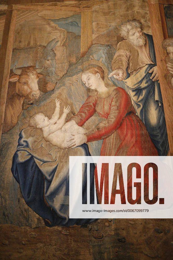 Tapestry depicting the nativity. Gallery of Tapestries. Vatican Museum