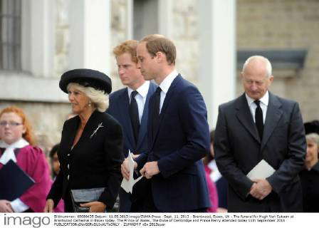 Sept. 11, 2013 - Brentwood, Essex, UK - The funeral for Hugh Van Cutsem ...