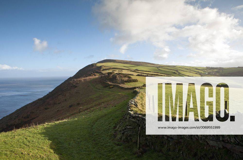North Devon Coast Path, Hangman Point near Combe Martin, Devon, UK, January