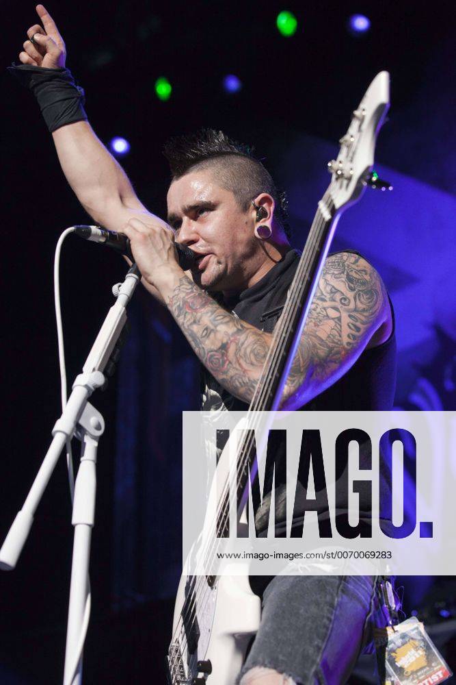 Bassist JASON JAMES of Bullet for My Valentine play at Rockstar UPROAR ...