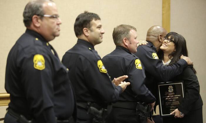 TAMPA, Florida, USA: Assistant State Attorney Elizabeth Traverso shows ...