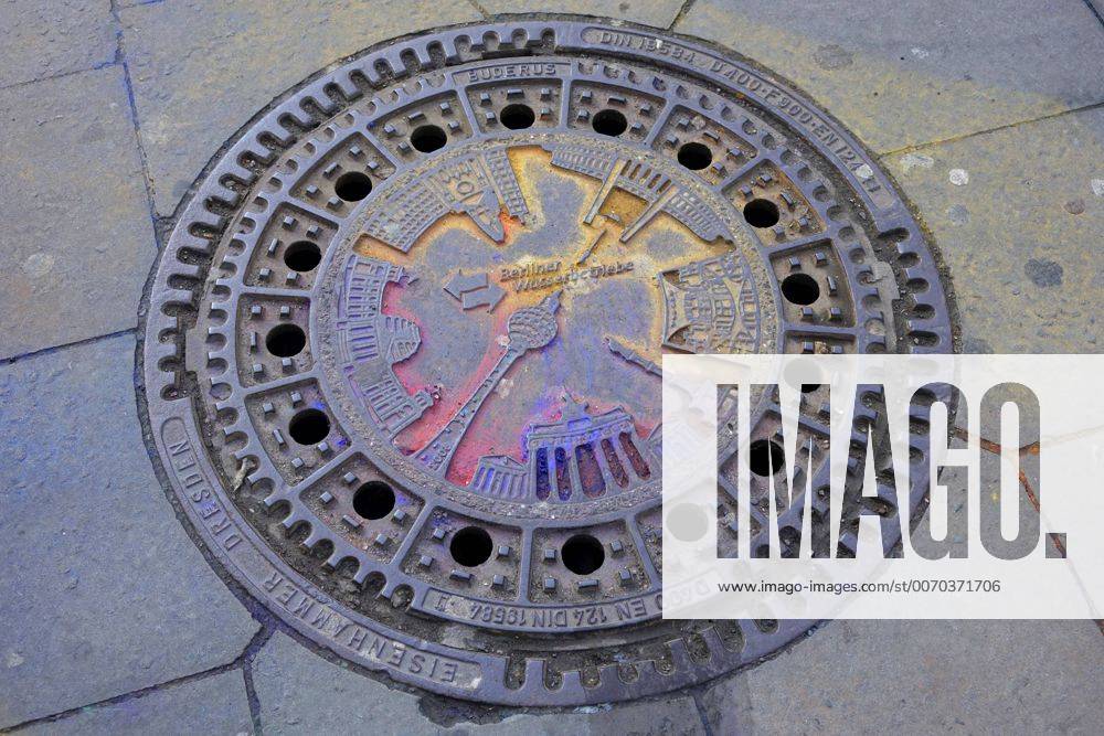 farbiger Gullideckel, Gulli, Gullideckel, Deckel, Abdeckung, Wasser ...