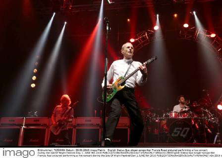 English Status Quo singer-songwriter Rick Parfitt pictured performing a ...