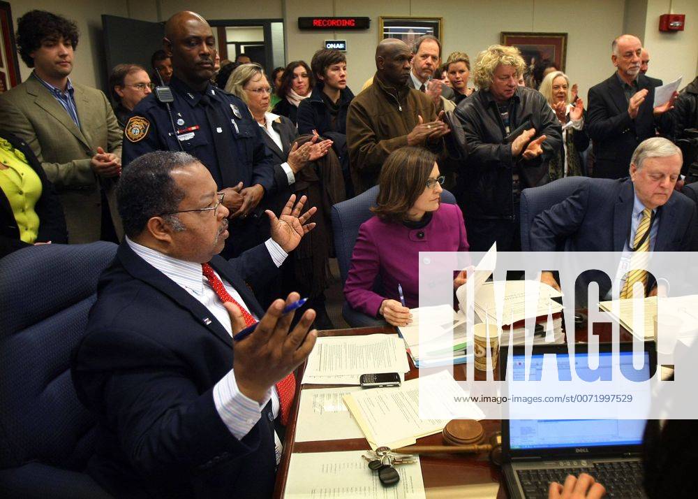 Feb. 23, 2010 - Memphis, TN, USA - Councilman Myron Lowery receives a ...