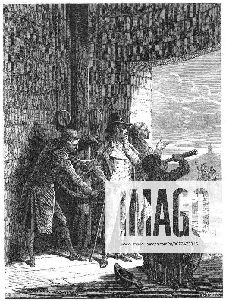 Artist s impression of Claude Chappe (1763-1805) demonstrating his ...