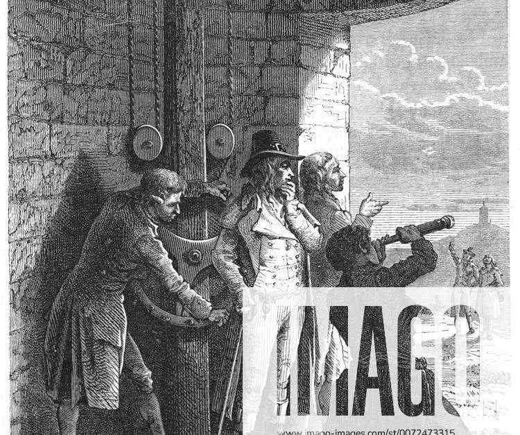 Artist s impression of Claude Chappe (1763-1805) demonstrating his ...