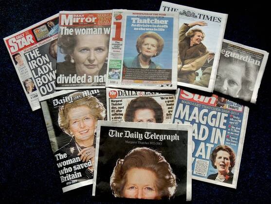 Selection of front page stories from British newspapers, marking the ...