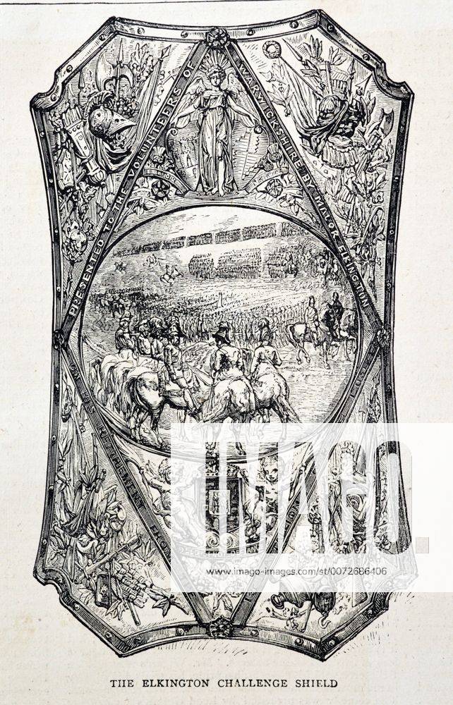 Engraving of the Elkington Challenge Shield. This shield was presented ...