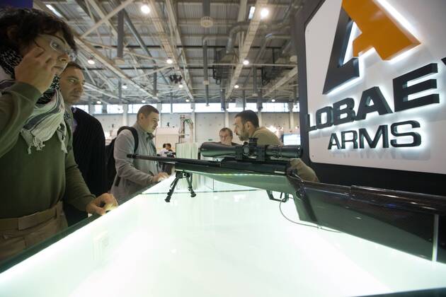 MOSCOW, RUSSIA - : Sumrak SVLK-14S, an ultra long-range sniper rifle ...