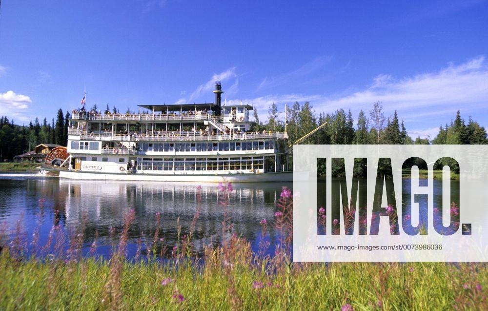 Paddlewheel river boat on Tanana River Fairbanks, Alaska, USA, North