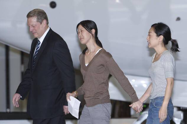 09085) -- LOS ANGELES, Aug. 5, 2009 -- Freed U.S. journalists Laura ...