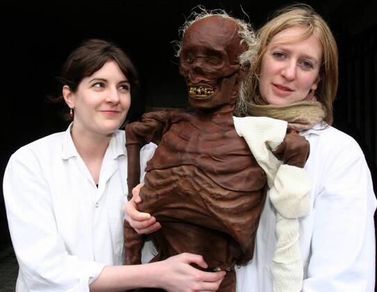 Photo: Jarek Bogdanowicz, 07903216222.The Egyptian Mummy is being ...