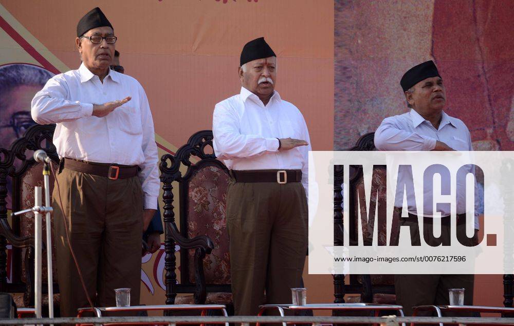 Kolkata, West Bengal, India - Rashtriya Swayamsevak Sangh chief Mohan Bhagwat during the rally on